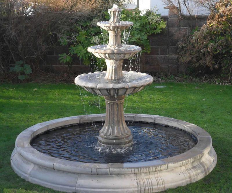 3 Tiered Barcelona Fountain, Large Cambridge Double Pool Surround ...