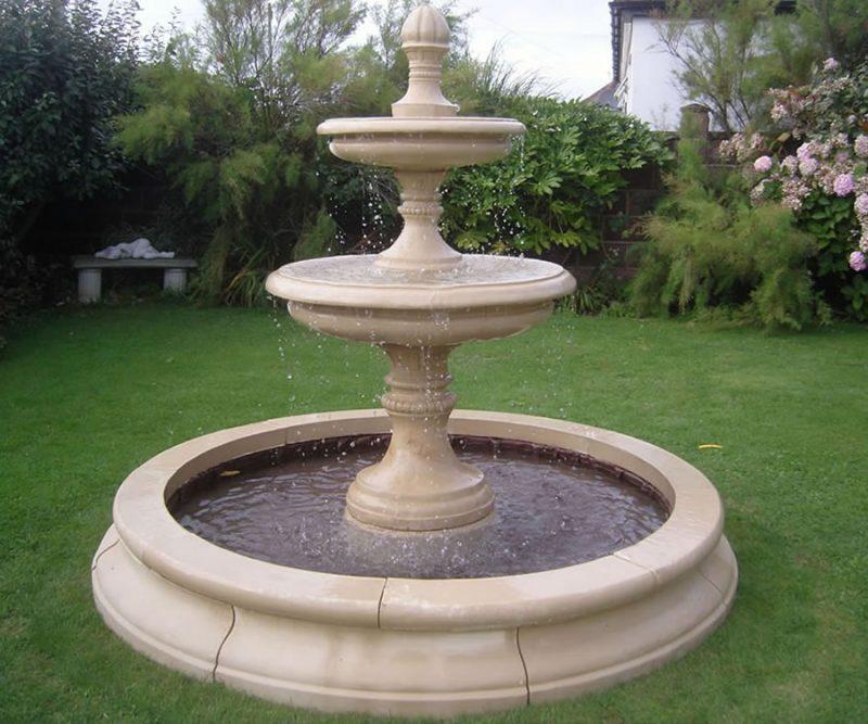 2 Tiered Edwardian Fountain, Medium Cambridge Double Pool Surround ...