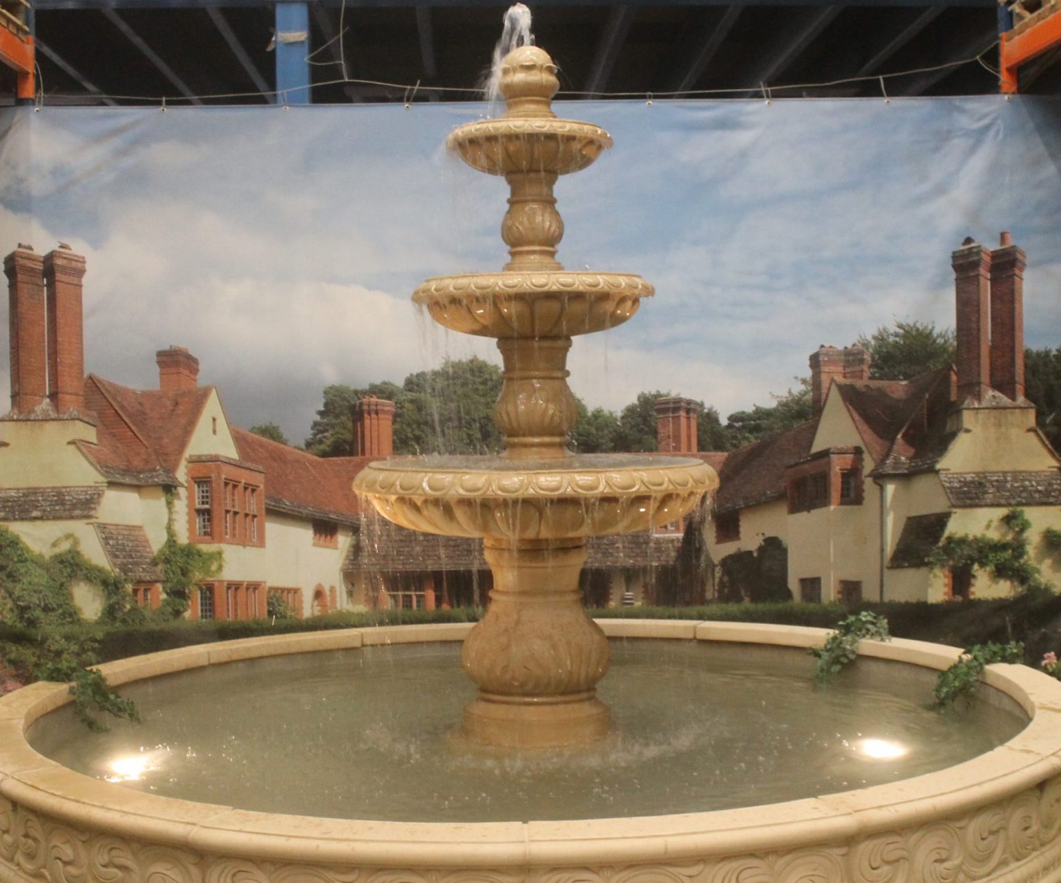 3 Tiered Dynasty fountain with large Mandarin Pool - Stone Garden ...