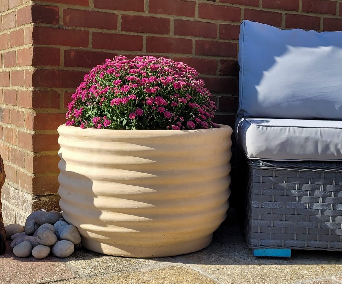 Ruffle planting tub pot - Stone Garden Fountains & Garden Water ...