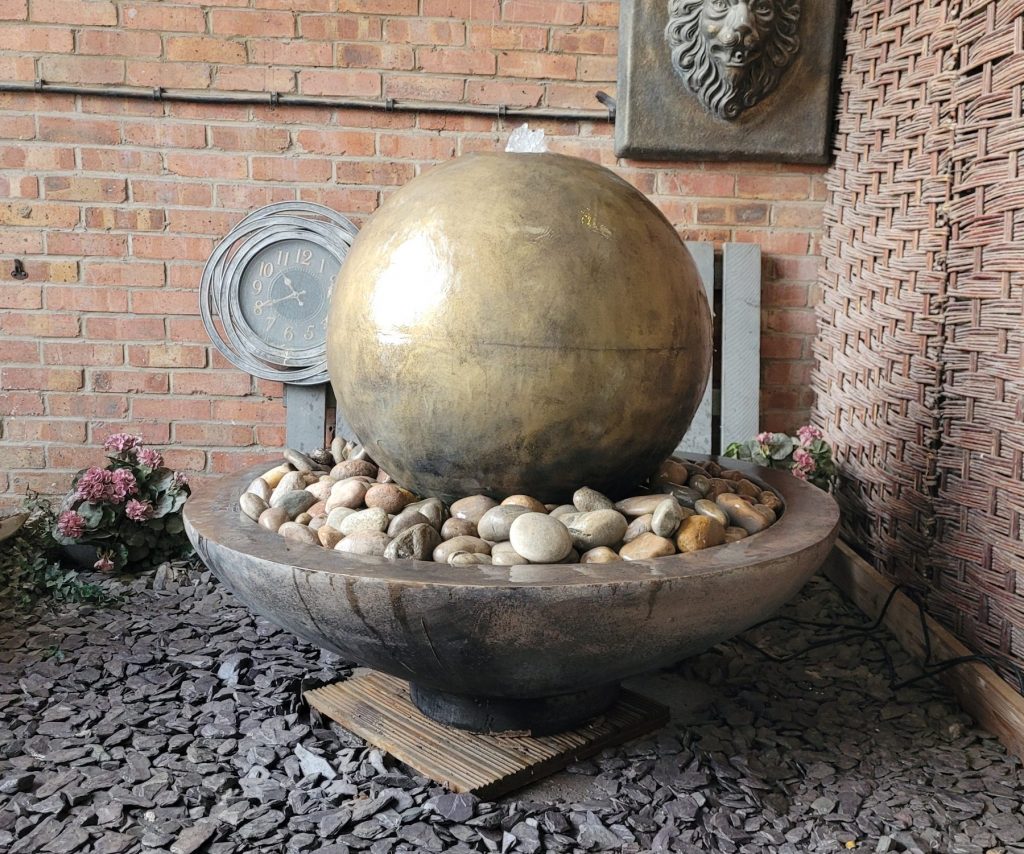 Extra LARGE Atlas Patio Ball fountain - Stone Garden Fountains & Garden ...