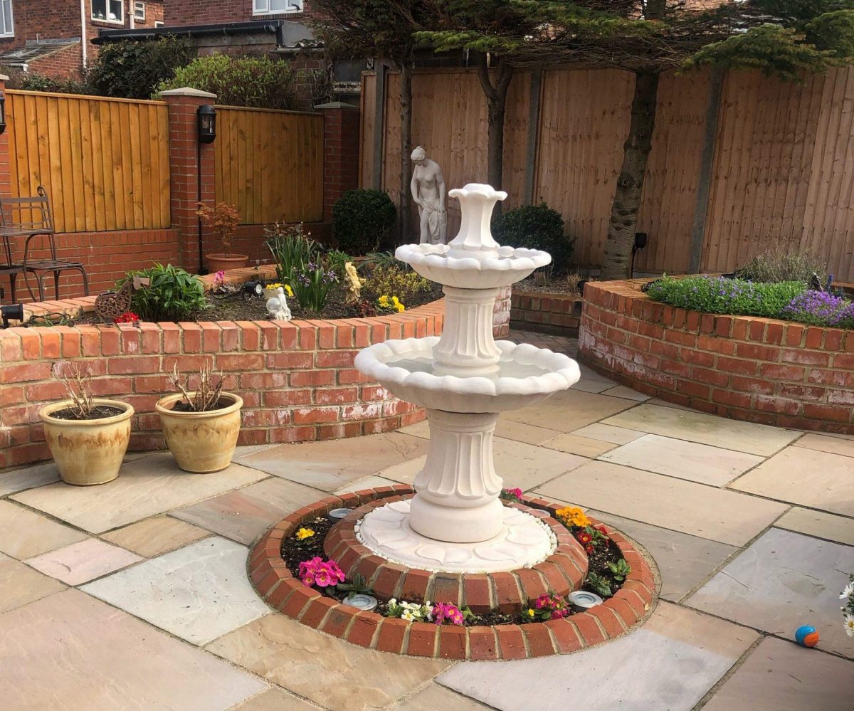 Small 2 Tiered Barcelona Fountain - Stone Garden Fountains & Garden ...